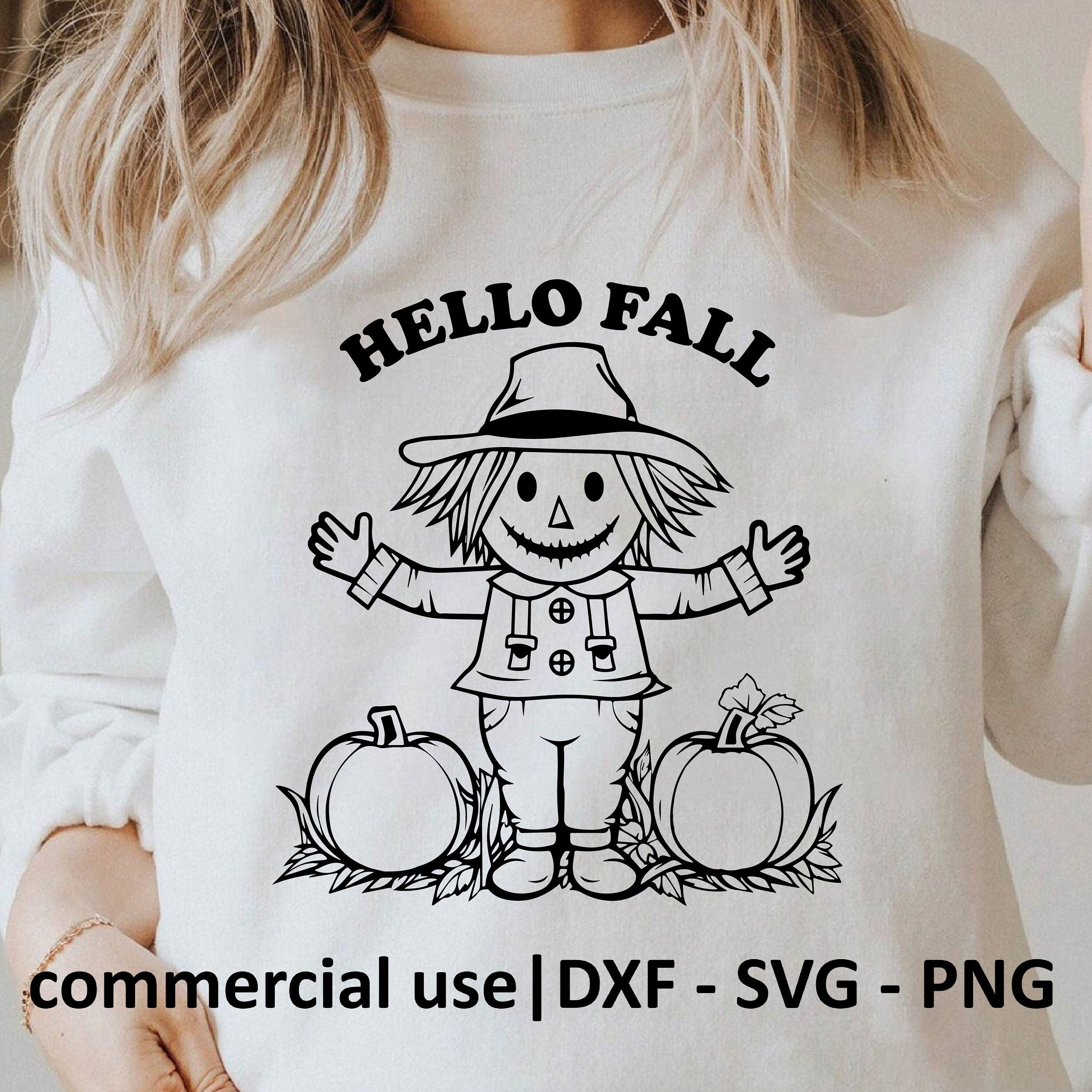 Hello Fall Svg Scarecrow Face Png Autumn Vibes Svg Cricut - Etsy