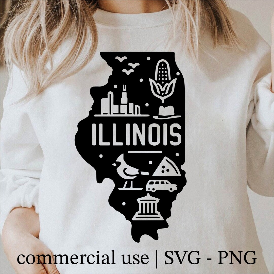 Illinois Svg, State Svg, State Png, Illinois Outline, Illinois Shirt ...