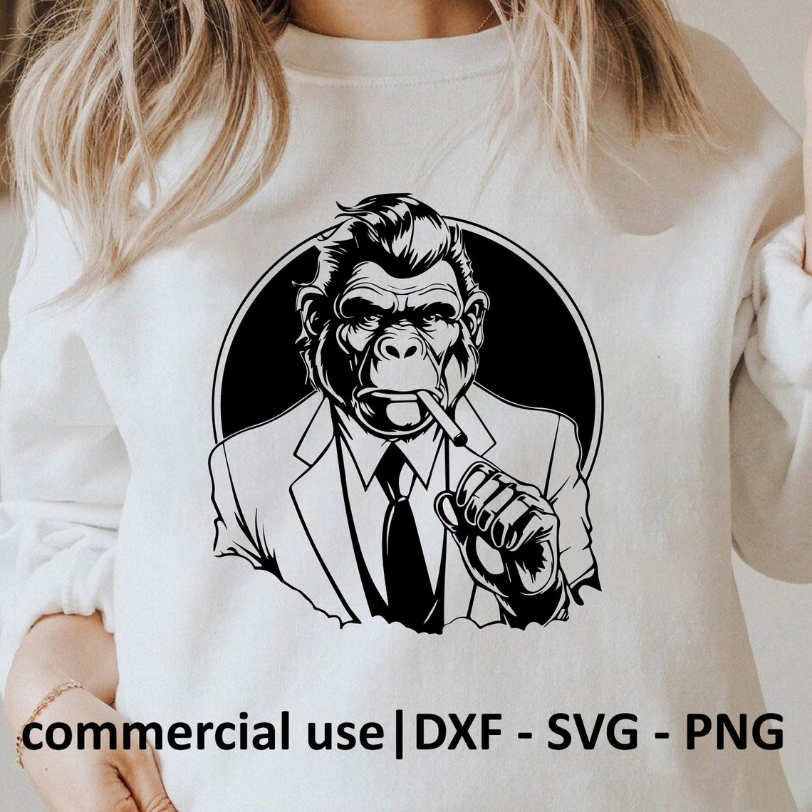 Cool Gorilla Smoking Cigar Svg, King Gorilla Strong Face Svg, Gorilla ...