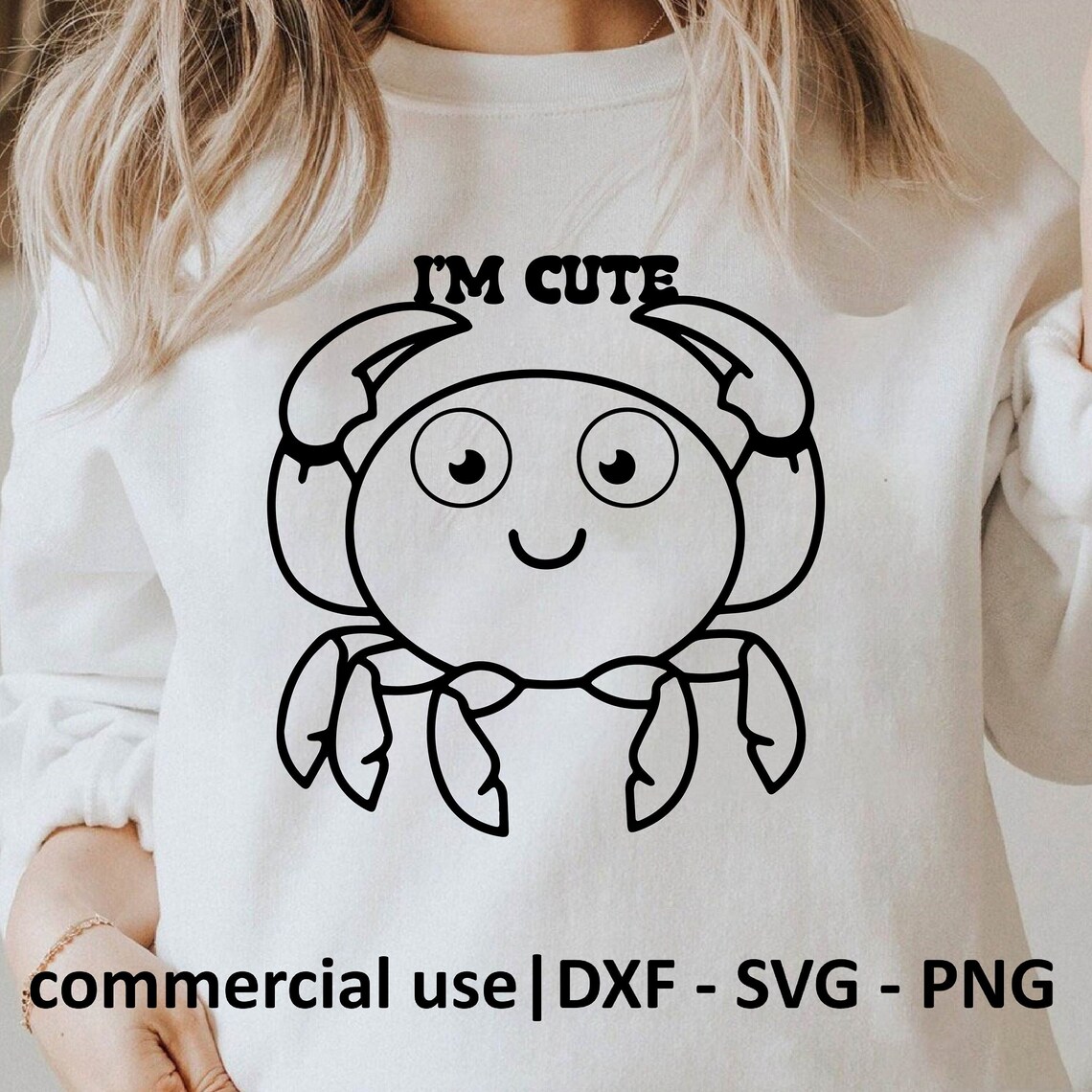 I'm Cute Svg Png Dxf Cute Crab Svg Positive Quotes - Etsy