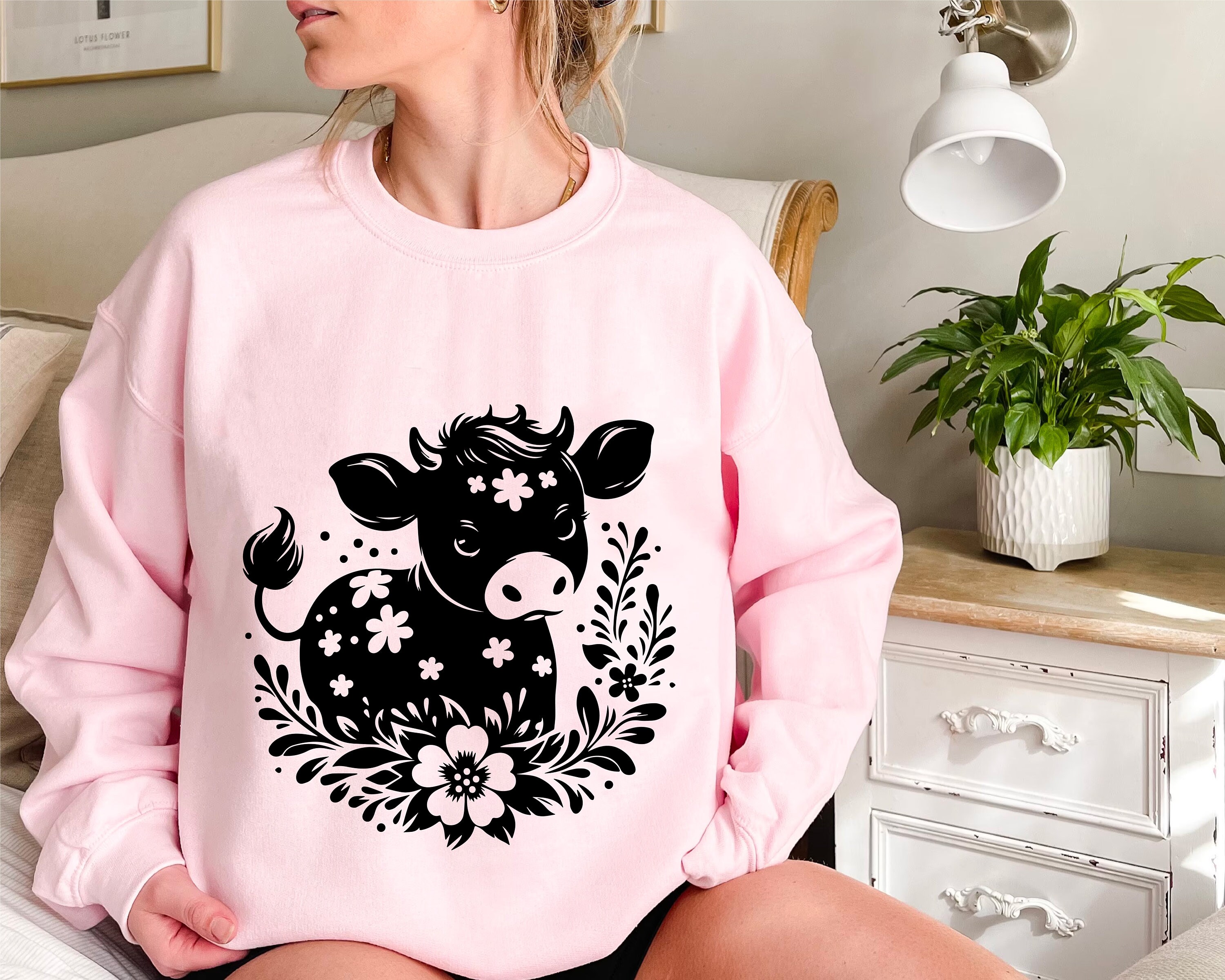 Floral Cow Svg, Flowers Baby Cow Svg, Cow Png, Baby Cow Clipart, Baby ...