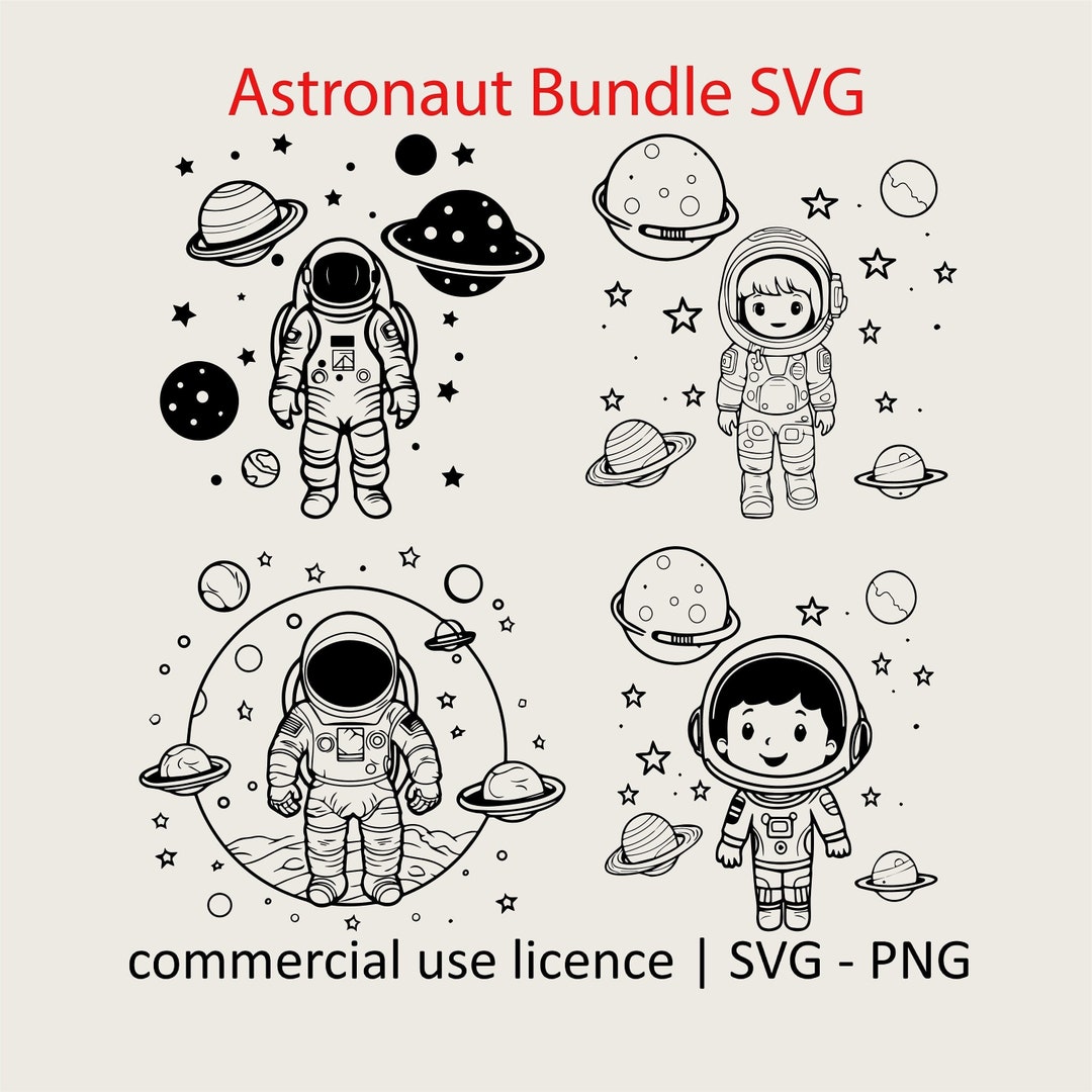 Cute Astronaut Svg Bundle, Astronaut Bundle Svg, Astronaut Cricut Svg ...