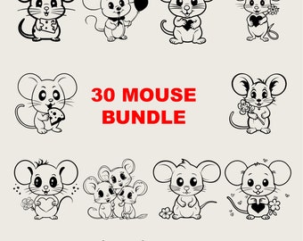 Unique Super Cute Mouse Svg Bundle, Cartoon Mouse Svg Bundle, Cute Baby ...