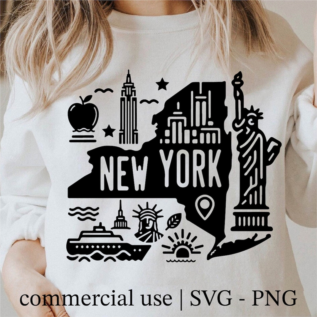 New York Svg, State Svg, New York Outline, New York Shirt Design, State ...