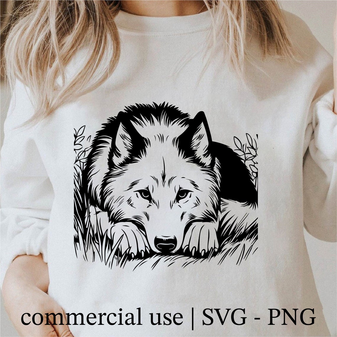 Wolf Svg Wolf With Forest Svg Wolf Svg Black and White - Etsy