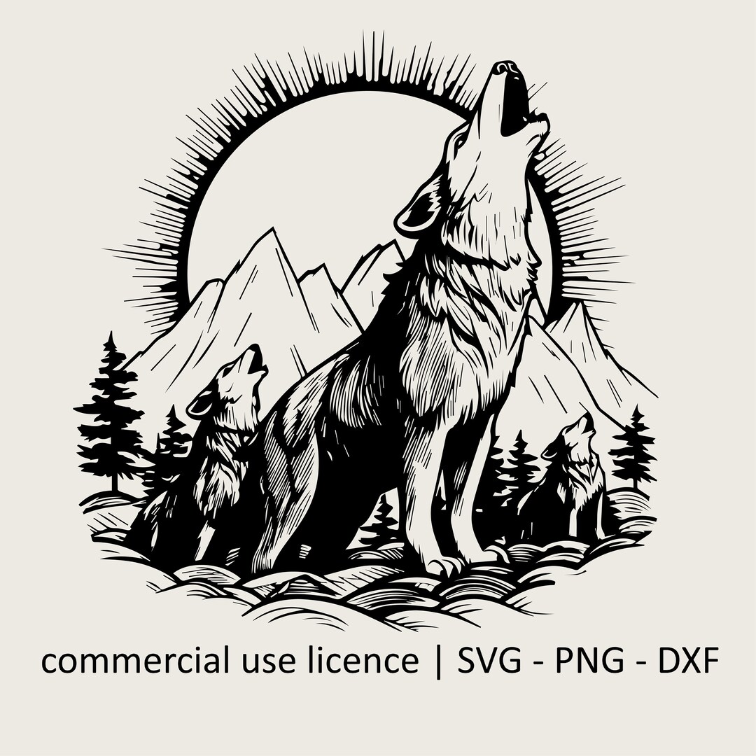 Wolf Svg, Howling Wolf Svg, Howling Wolf Png, Cricut Wolf Svg, Mountain ...