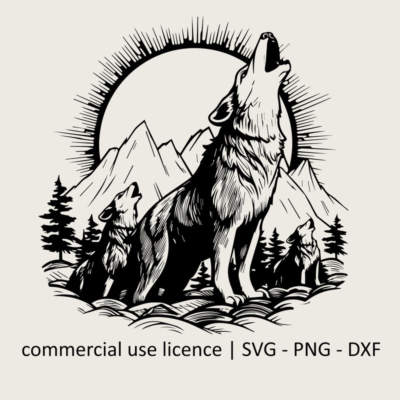 Wolf Howling Svg - Etsy
