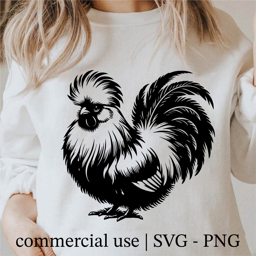 Silkie Chicken Svg, Silkie Hen Svg, Funny Silkie Bird Design Png ...