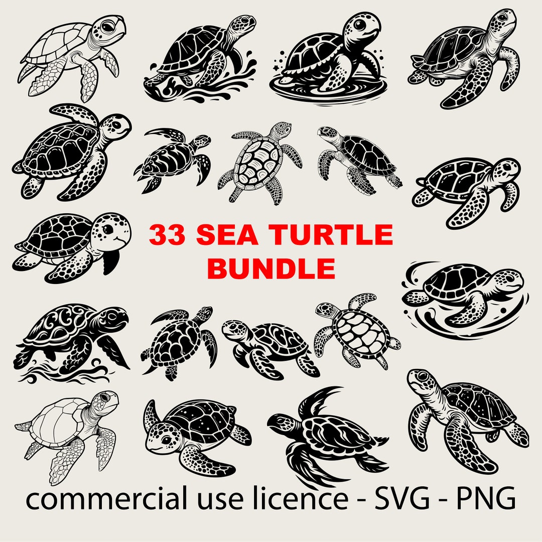 33 Cute Sea Turtle Svg Bundle, Tortoise Png, Cricut Sea Turtle Svg ...
