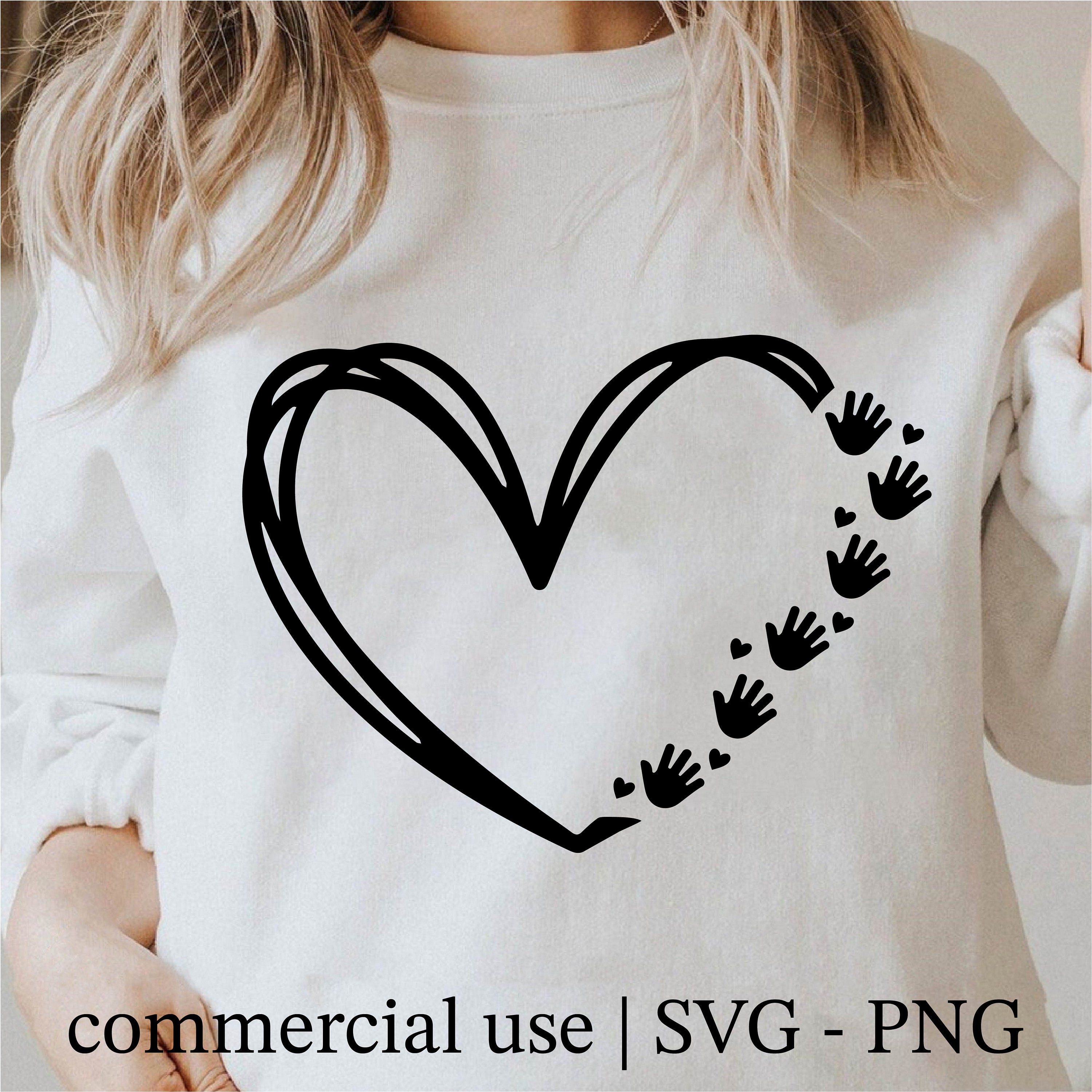 Baby Hand Prints Distressed Heart Svg, Baby Hand Print Png, Pregnant ...