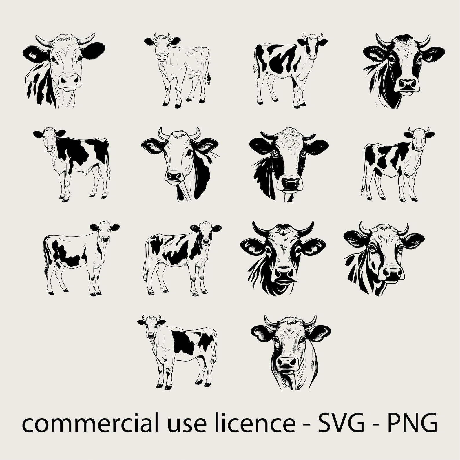 Cattle Cow Svg Bundle, Cow Head Svg Bundle, Cute Cow Svg, Cow Face Svg ...