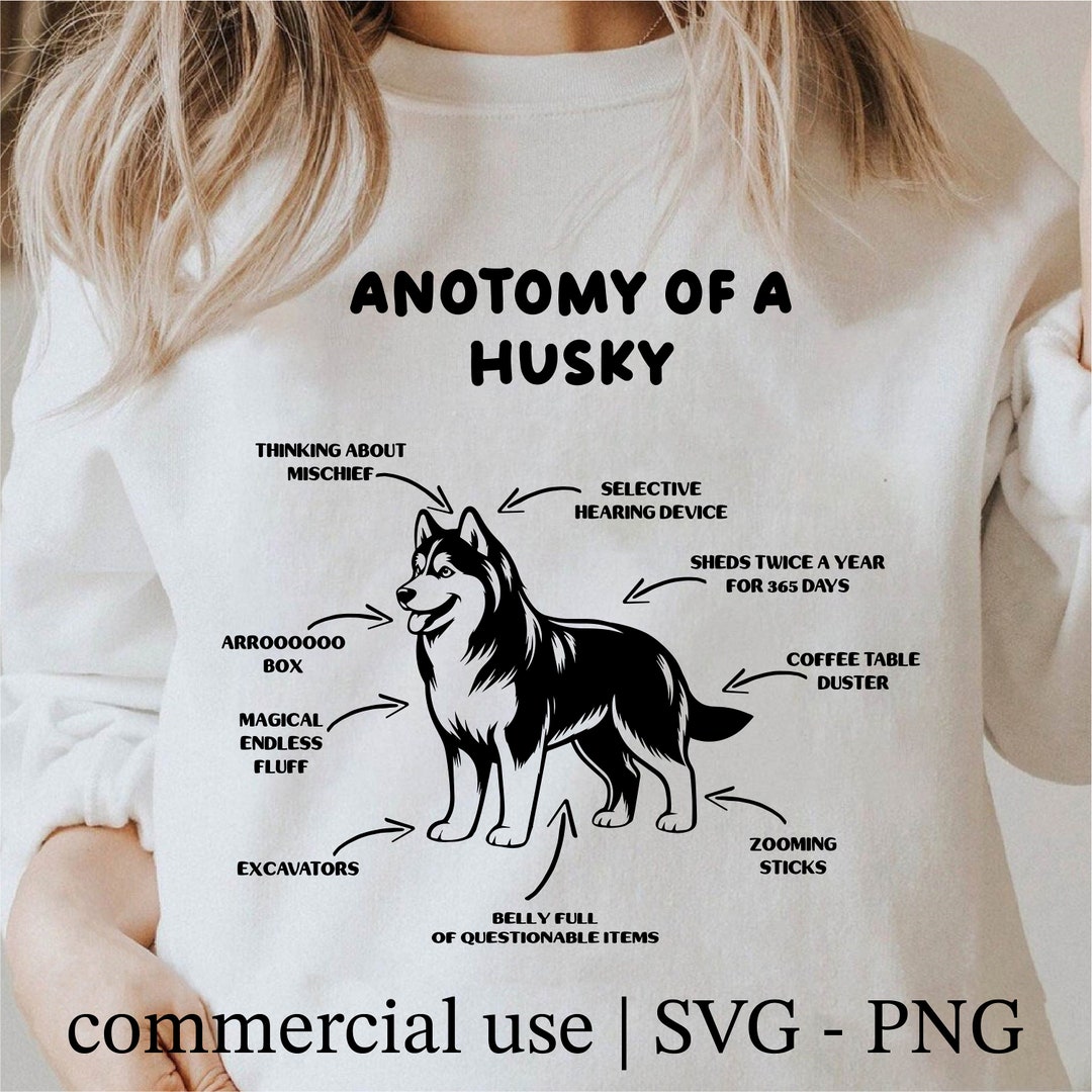 Anatomy of a Husky Svg, Funny Husky Dog Svg, Husky Lover Svg, Cricut ...