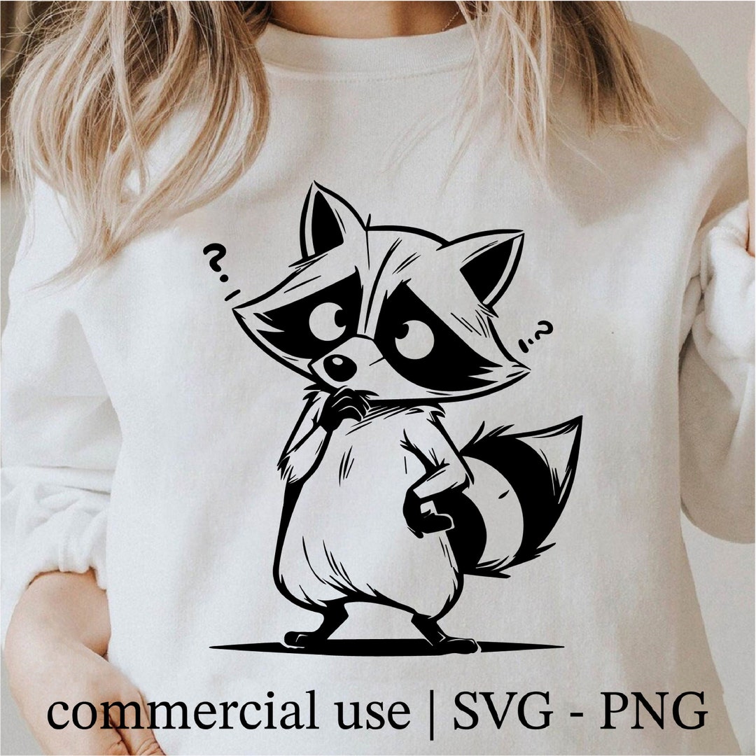 Cute Raccoon Svg, Raccoon Png, Baby Raccoon Png, Funny Raccoon Svg, Cool Raccoons Svg Black and ...