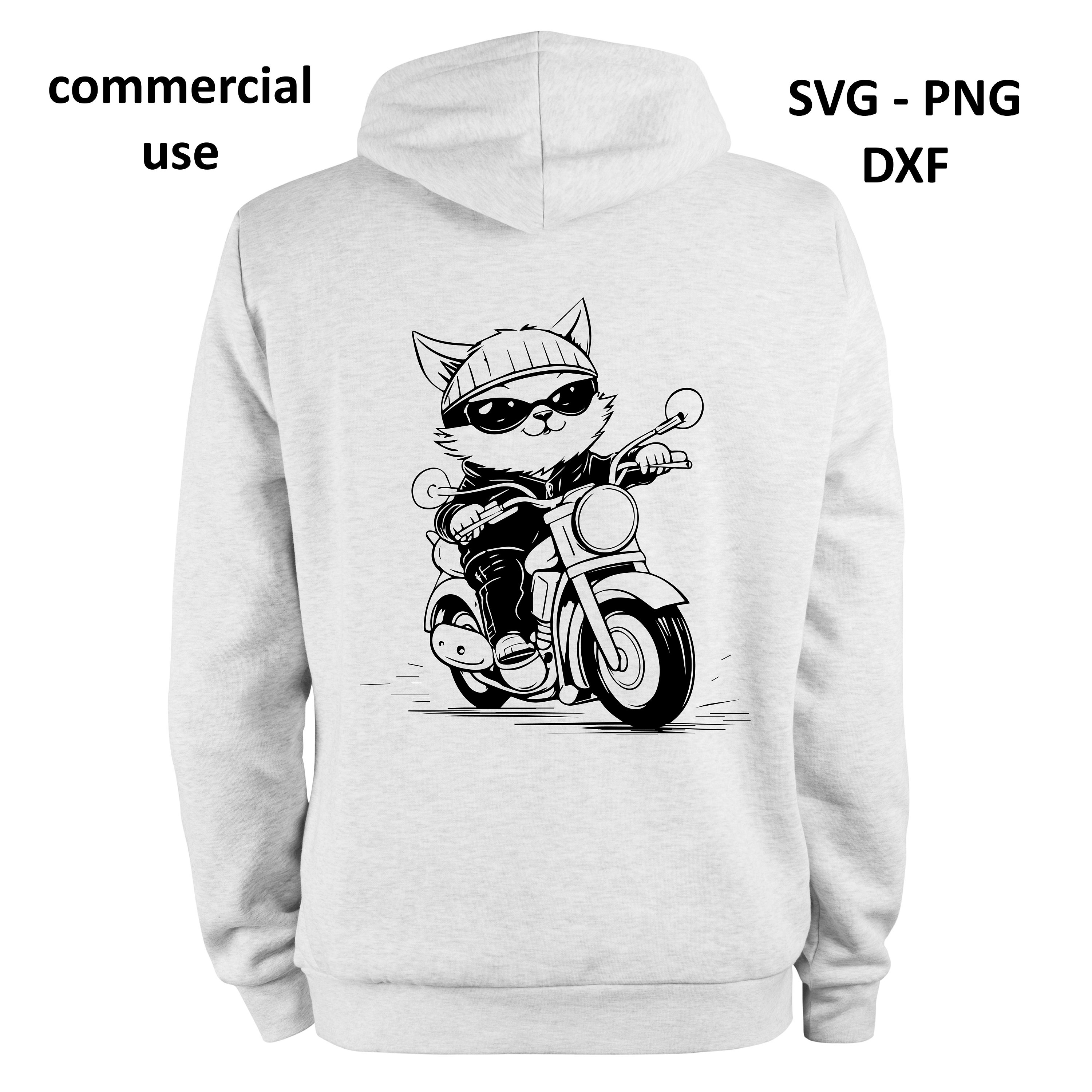 Motorcycle Cat Rider Svg Png Dxf Motorbike Cat Driver Svg - Etsy