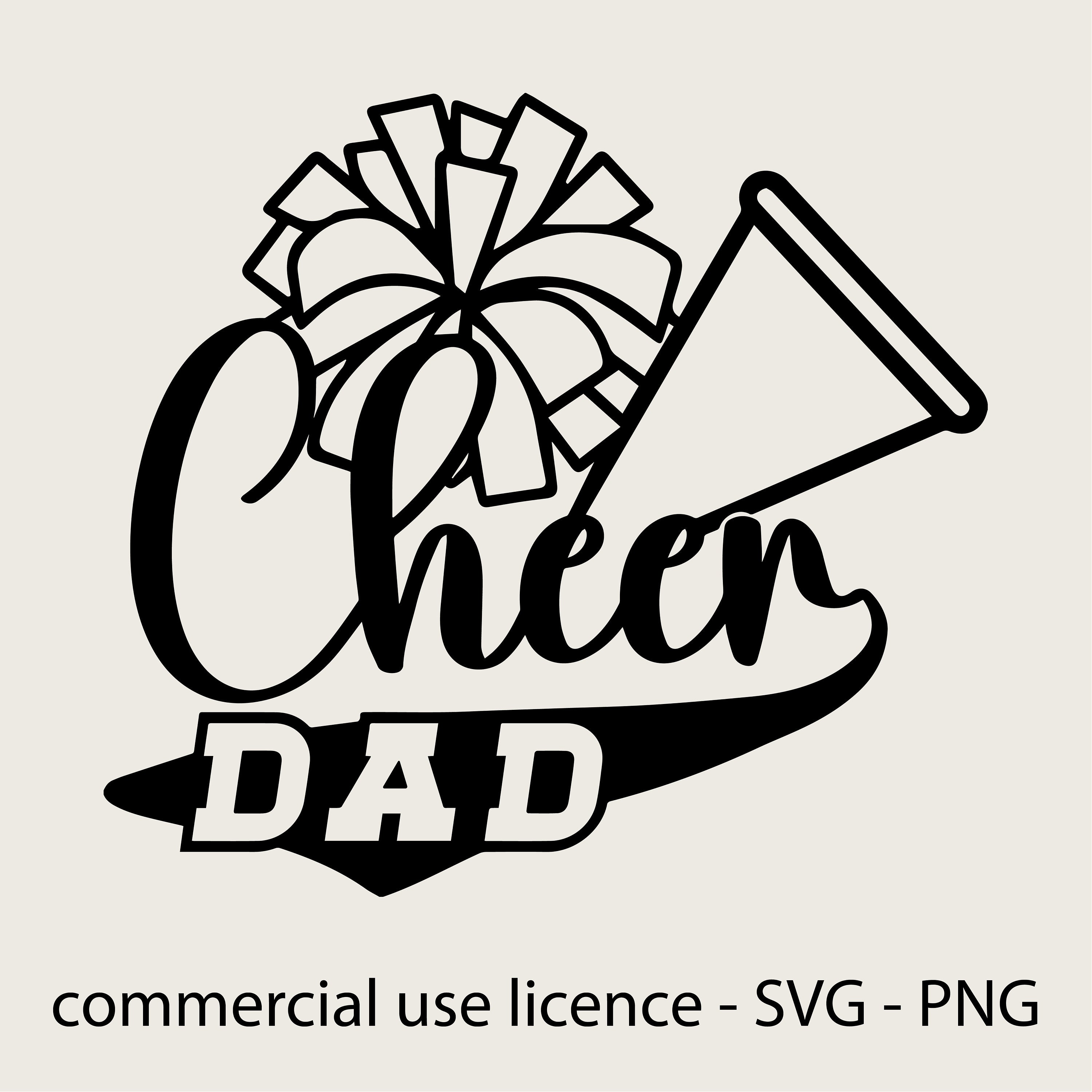 Cheer Father Svg Megaphone Clipart Cheer Dad Svg Pom Pom - Etsy