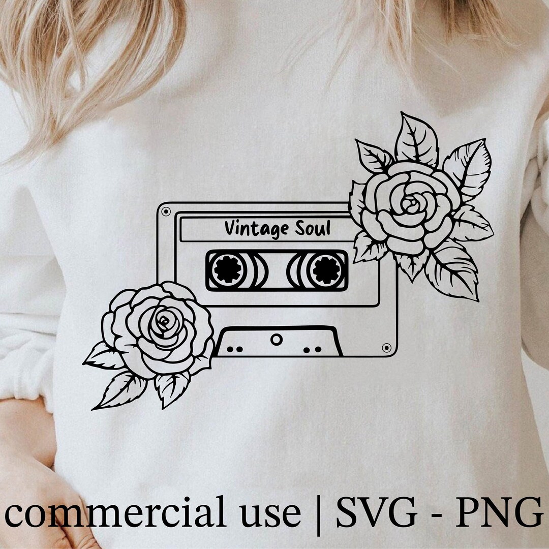 Retro Cassette Tape Svg, Retro Rose Svg, Music Png, Retro Soul Svg ...