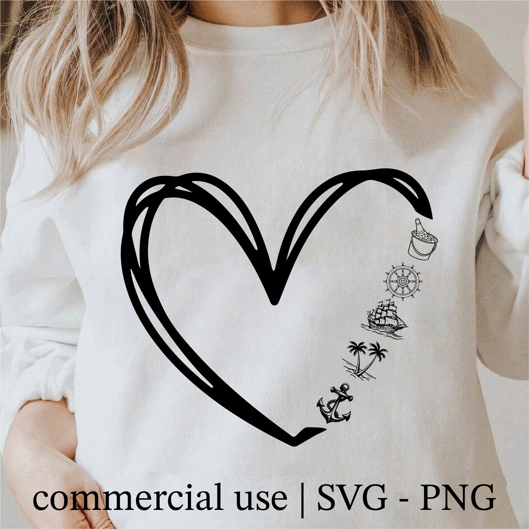 Summer Distressed Heart Svg, Anchor Svg, Palm Tree Svg, Ship Wheel Svg ...