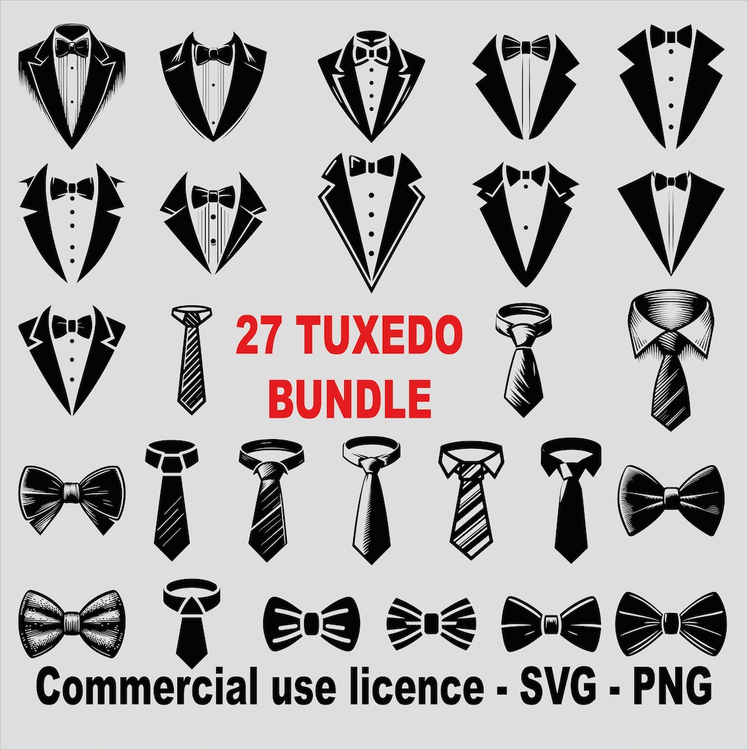 Tuxedo Svg Bundle, Bow Tie Svg, Tie Png, Suit Png, Suit Lover Clipart ...