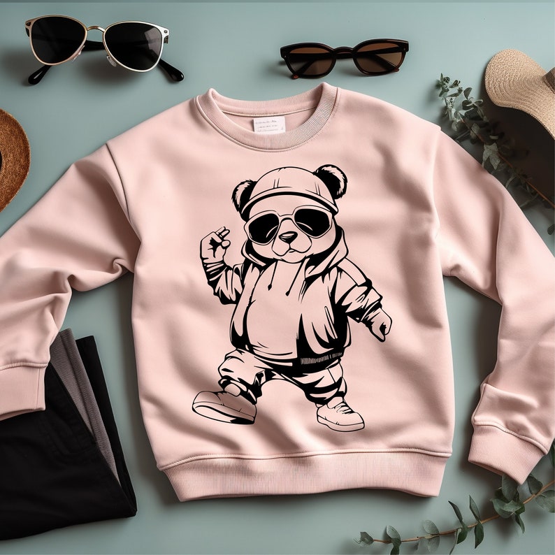 Cool Hip Hop Panda Svg, Cute Hip-hop Png for Cricut, 70S 80S 90S Hip ...