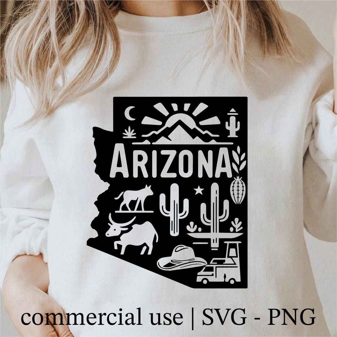 Arizona Svg, State Svg, Arizona Clipart, Arizona Outline, Arizona Shirt ...