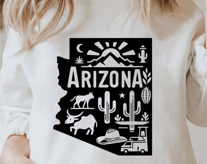 Arizona Svg, State Svg, Arizona Clipart, Arizona Outline, Arizona Shirt ...