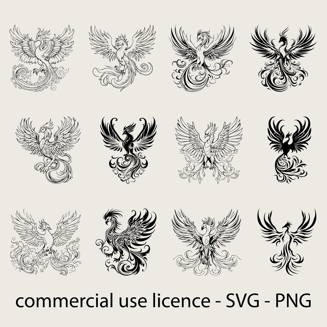 9 Unique Phoenix Svg Bundle, Cricut Phoenix Bird Svg, Phoenix Png ...