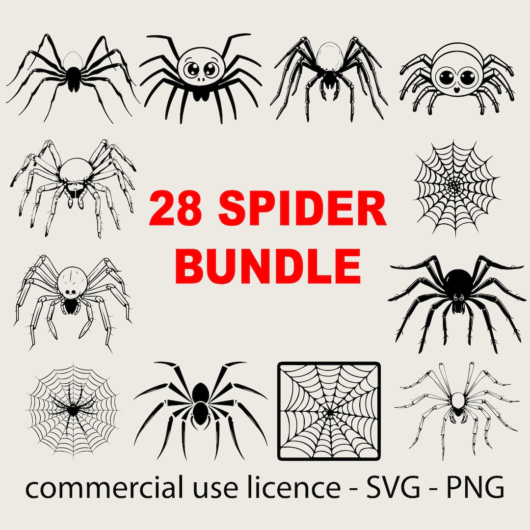Spider Svg Bundle, Cute Spider Web Svg, Cobweb Svg, Halloween Svg ...