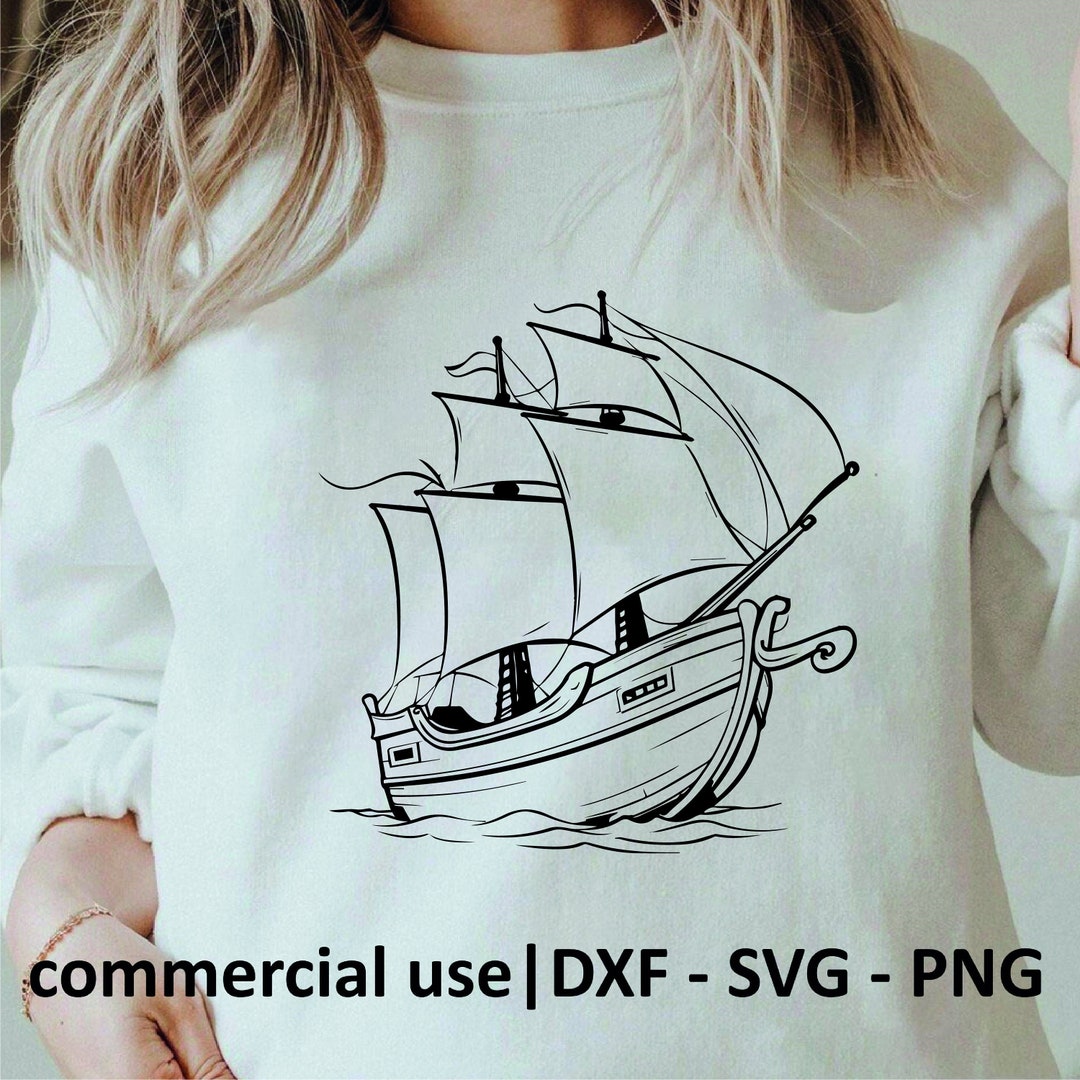Ship on Ocean Waves Svg Png Dxf Ship on Wave Svg Pirate - Etsy