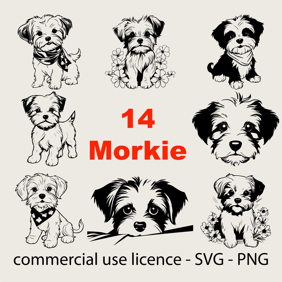 Morkie Puppies Svg Bundle, Cute Morkie Puppy Svg, Morkie Clipart, Dog ...