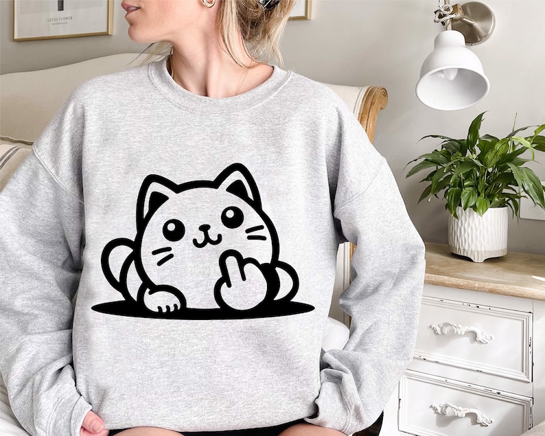 Cat Middle Finger Svg, Funny Cat Svg, Middle Finger Cat Png, Cute ...