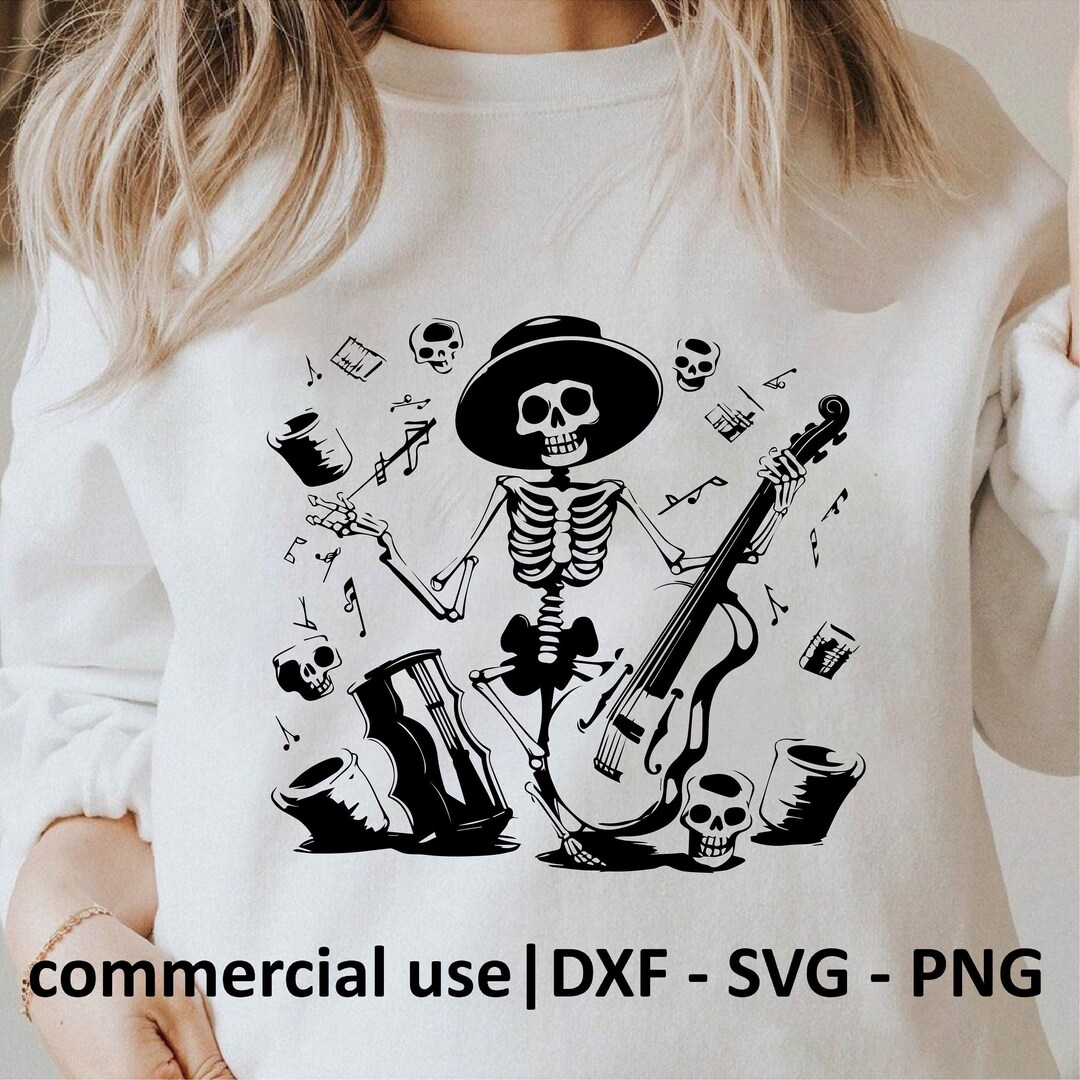 Musician Skeleton Svg Png Dxf, Musician Skeleton Svg, Dancing Svg ...