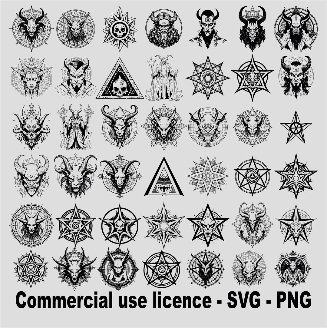 48 Occult Symbols Svg Bundle, Hell Devil Svg, Satanist Png, Satanic ...