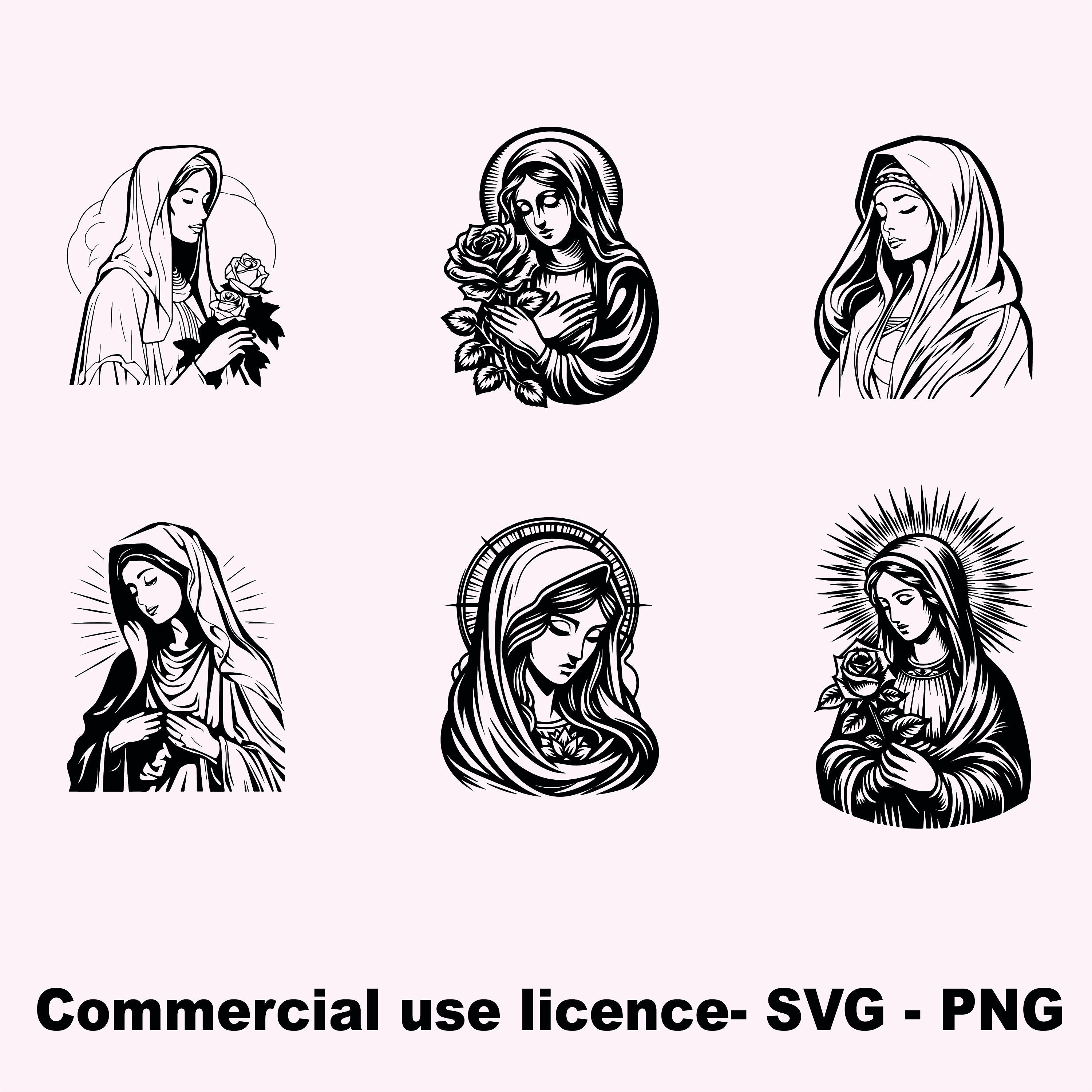 Mother of Jesus Svg Bundle, Virgin Mary Png Bundle, Naitivity Svg ...