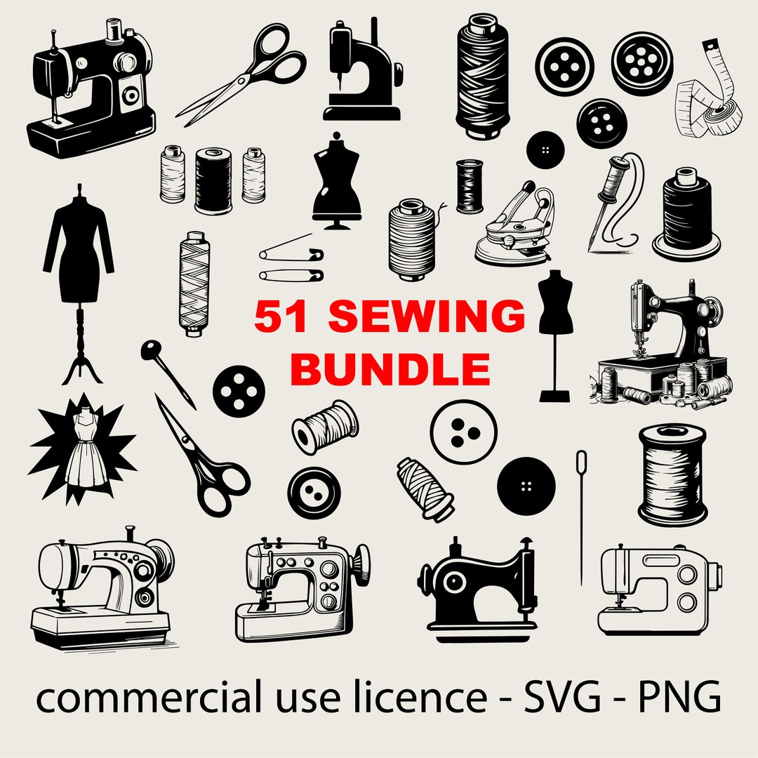51 Designs Sewing SVG Bundle, Sewing Machine Svg, Seamstress Svg ...