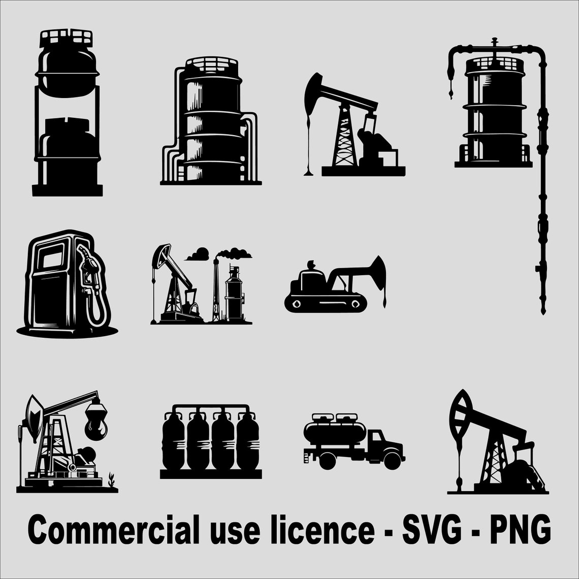 50 Designs Oilfield SVG Bundle, Pump Jack SVG, Oil Rig Svg, Oil Mine ...
