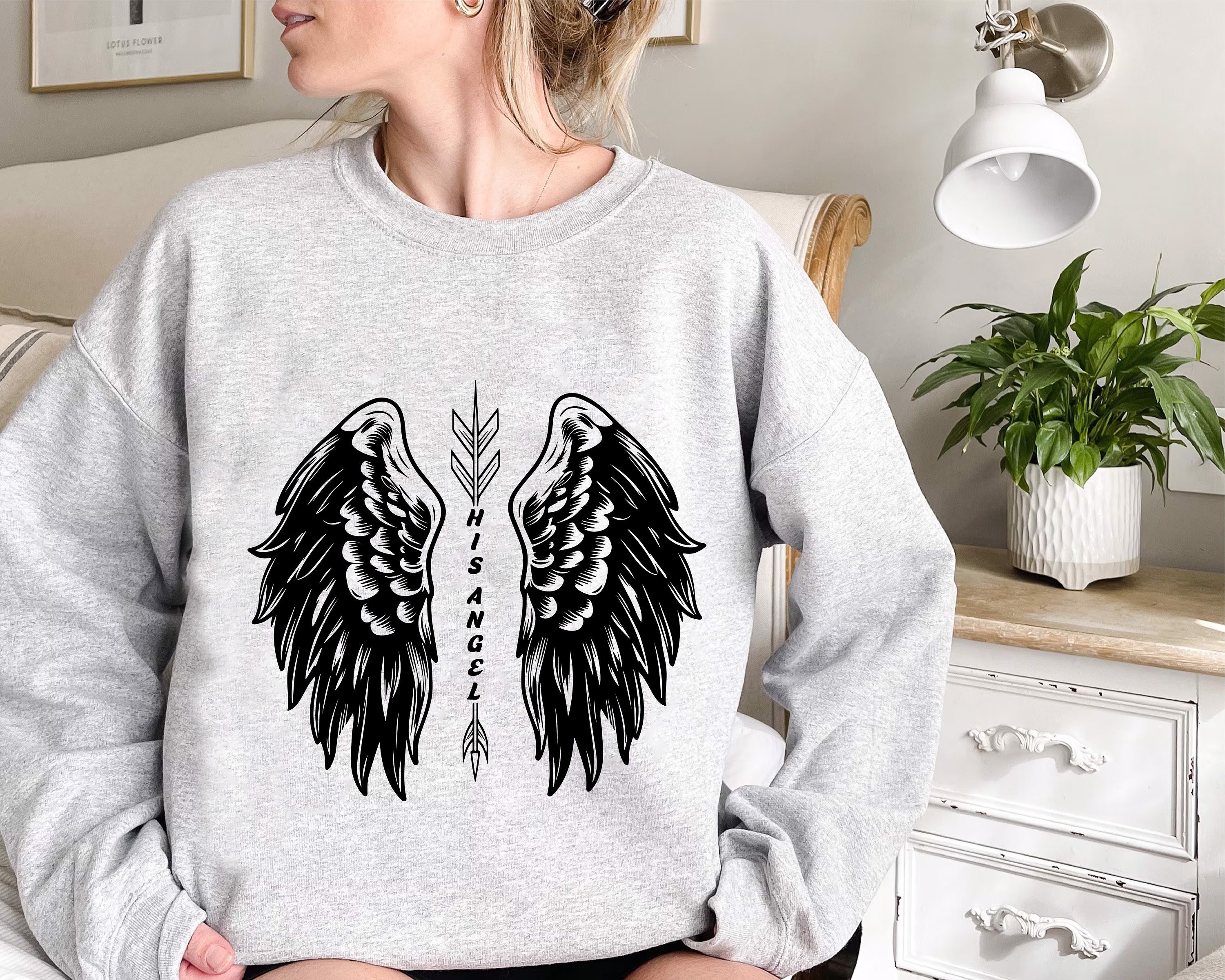 Her Guardian Svg, His Angel Svg, Couples Png, Cute Couple Svg, Angel ...