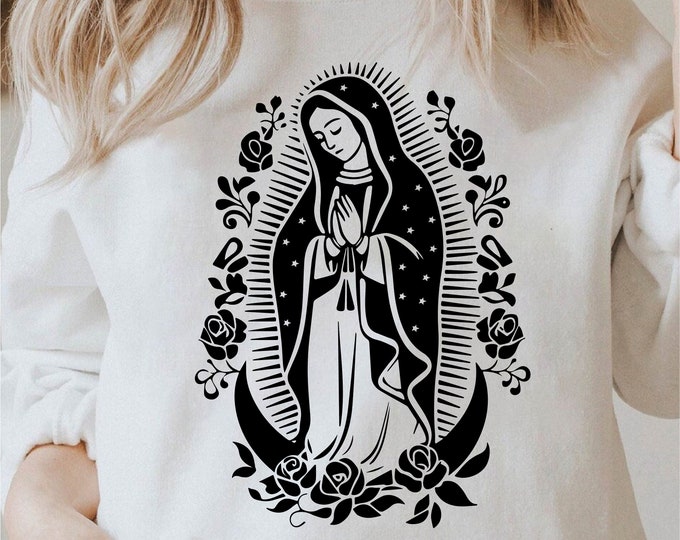 Mother of Jesus Svg, Rose With Virgin Mary Png, House of the Virgin ...