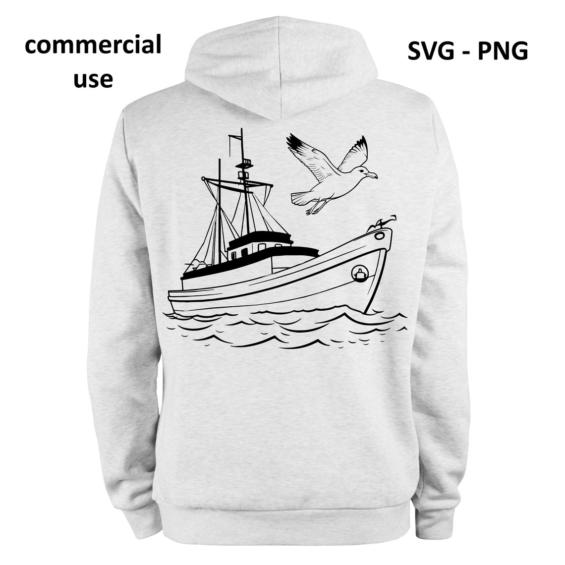Seagull With Boat Svg, Western Gull Png, Sea Gull Clipart, Nautical ...