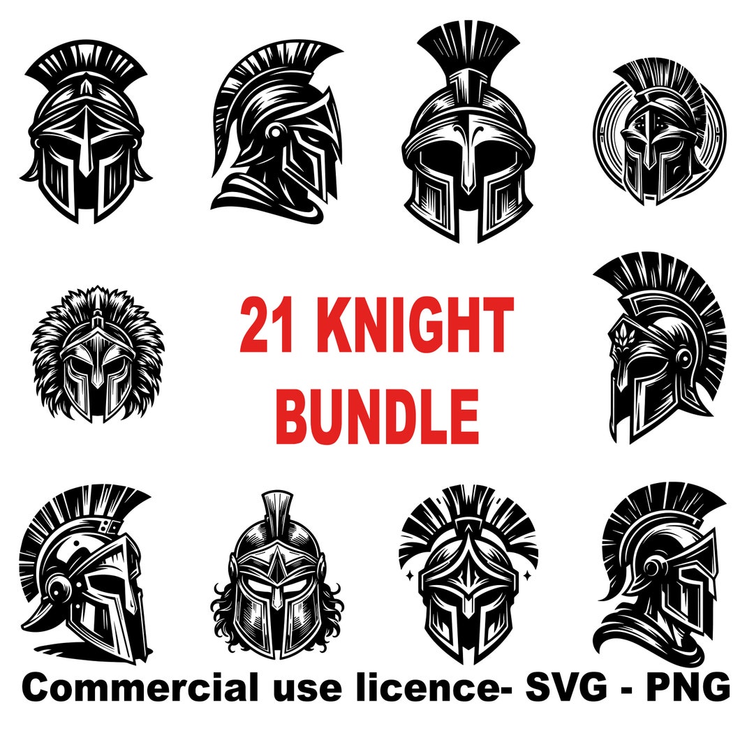 Unique Knight Svg Bundle, Medieval Knight Png Bundle, Warrior Clipart ...