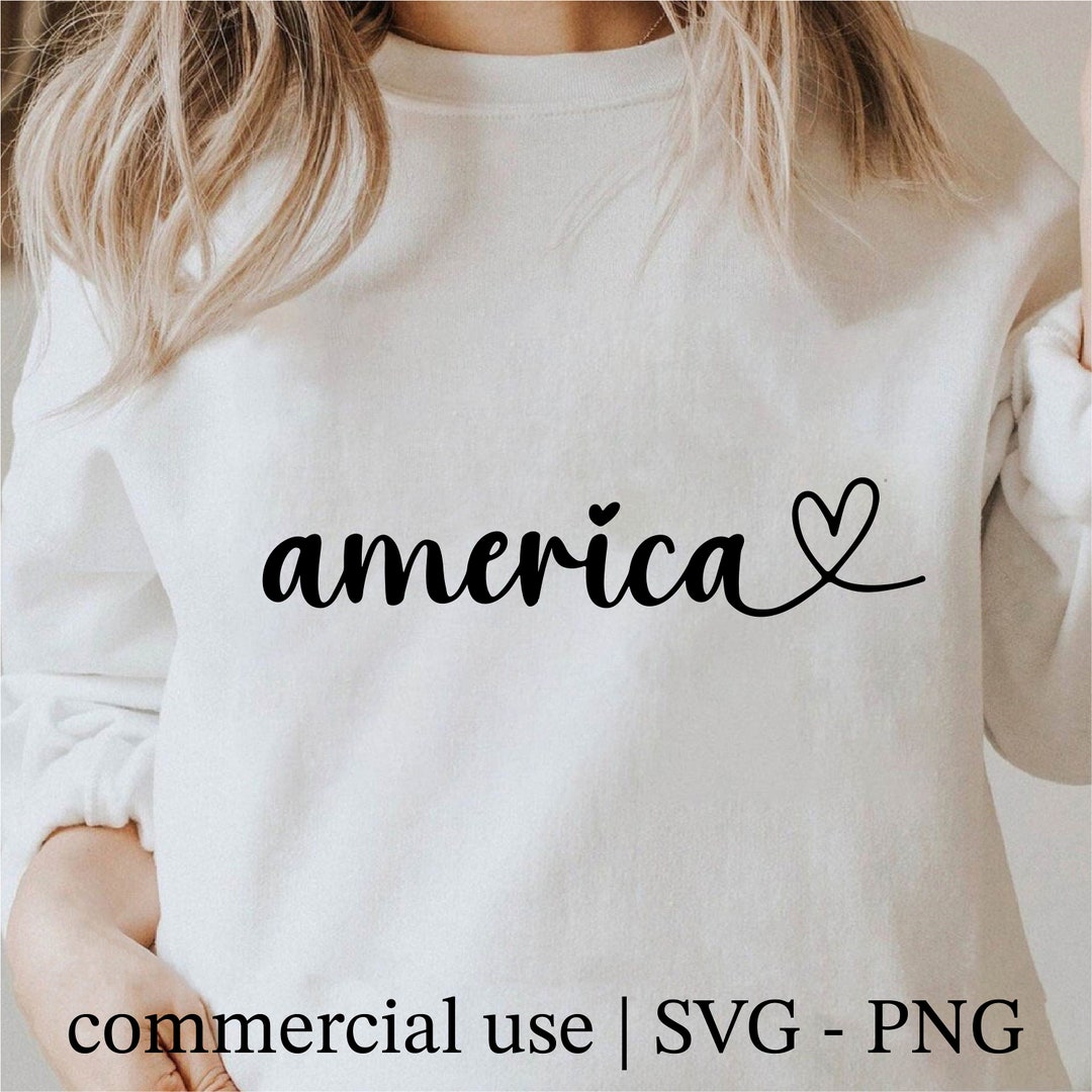 Minimalist America Svg, Cute America Png, Us Hearth Svg, Cricut America ...