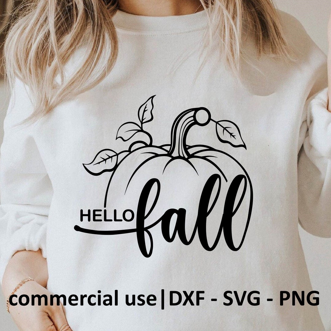 Hello Fall Svg, Cool Fall Shirt Svg, Silhouette Fall Png, Pupmkin Svg ...