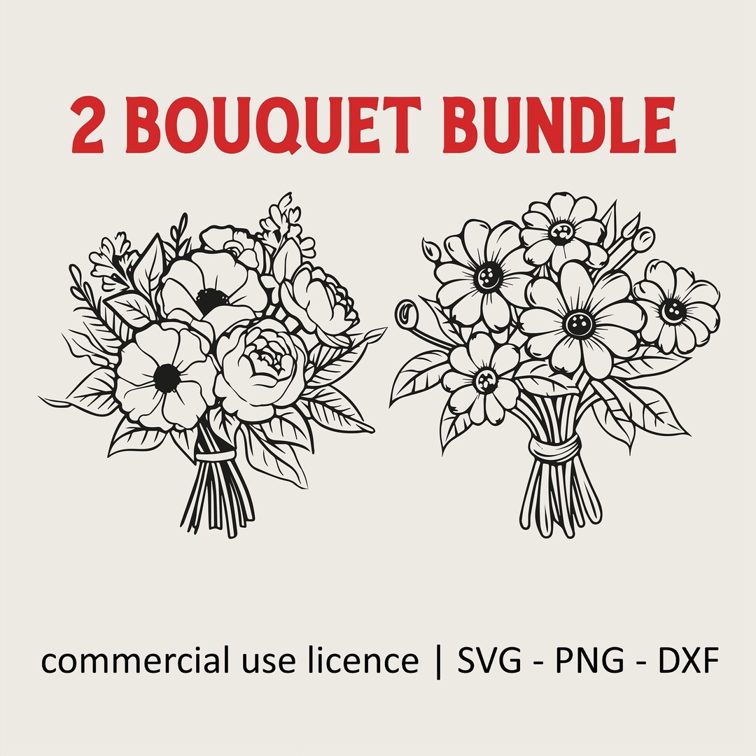 Bundle Bouquet Flowers Svg, Flower Bundle Svg, Png, Daisy Svg ...