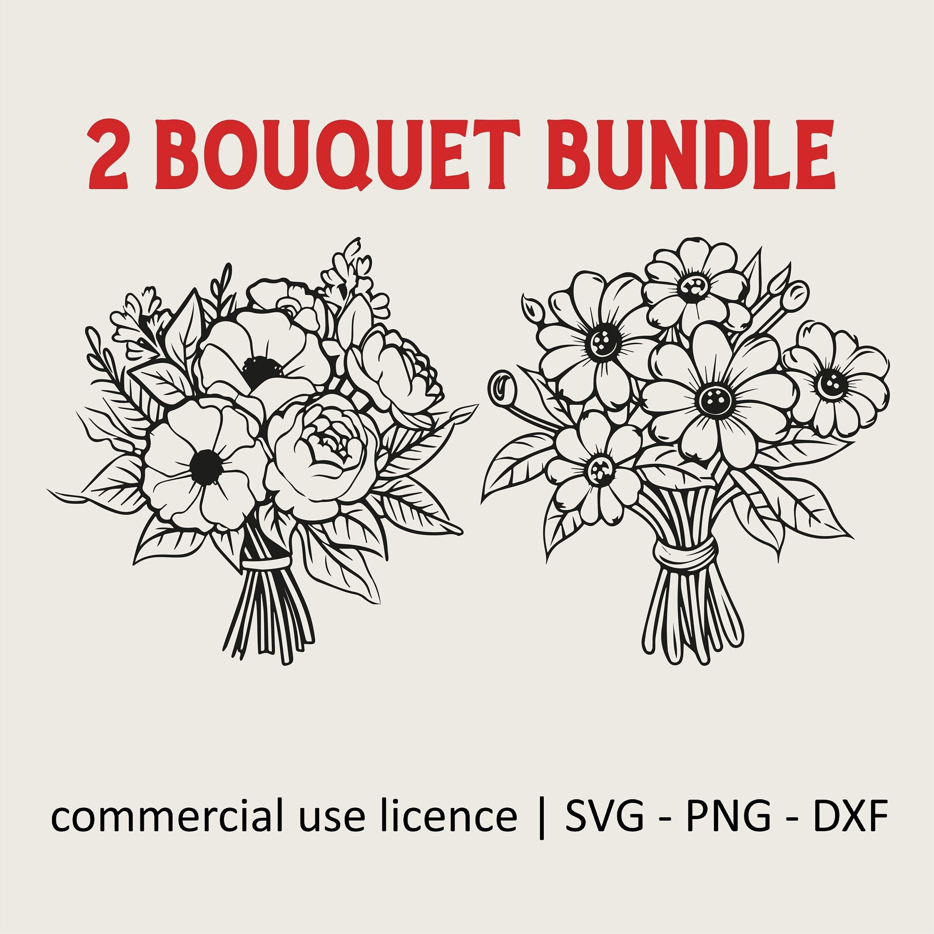 Bundle Bouquet Flowers Svg, Flower Bundle Svg, Png, Daisy Svg ...