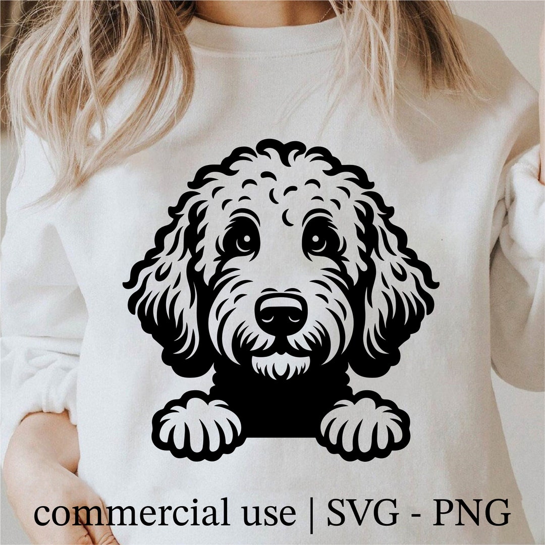 Peeking Funny Labradoodle Dog Svg, Breed Peeking Dog Png, Playful ...