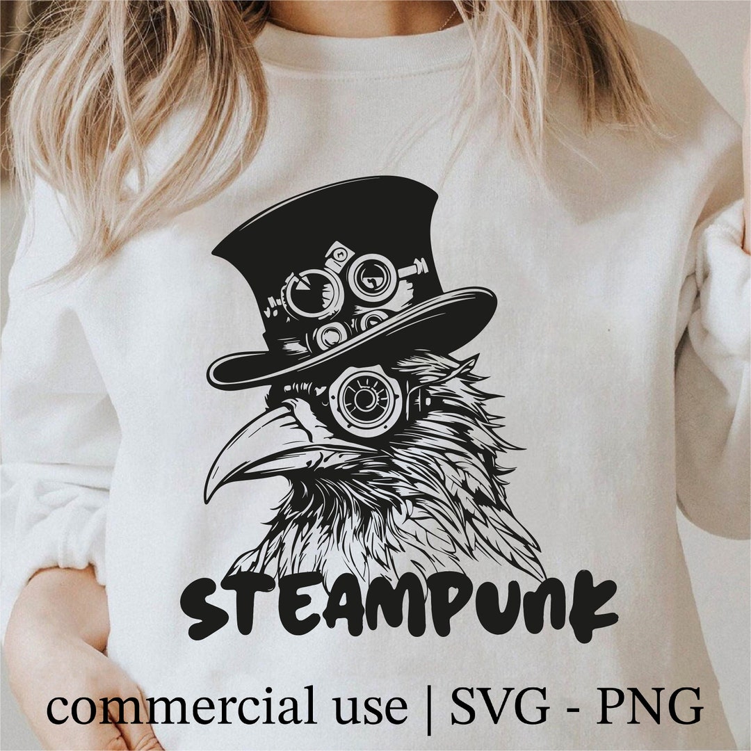Steampunk Crow Svg, Retro Crow Png, Steampunk Raven Svg, Science ...