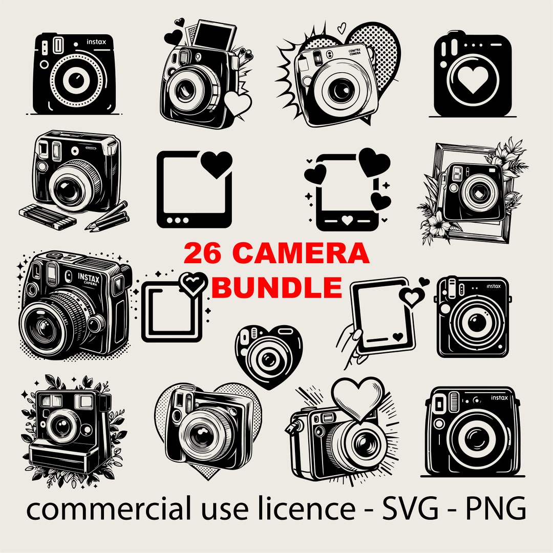 26 Design Camera Svg Bundle, Retro Camera Svg Bundle, Cute Camera Png ...