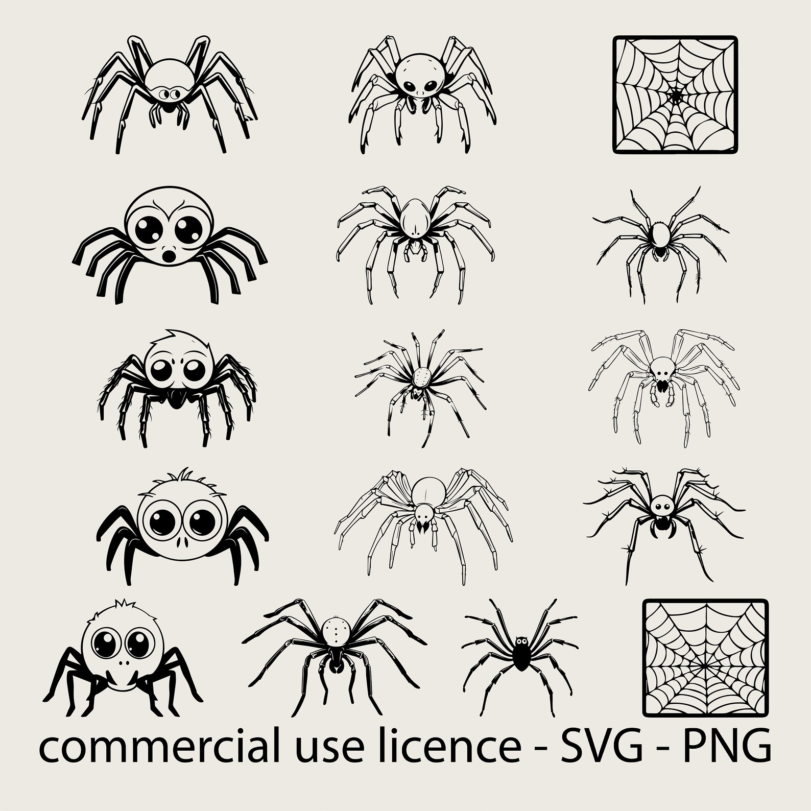 Spider Svg Bundle Cute Spider Web Svg Cobweb Svg Halloween - Etsy