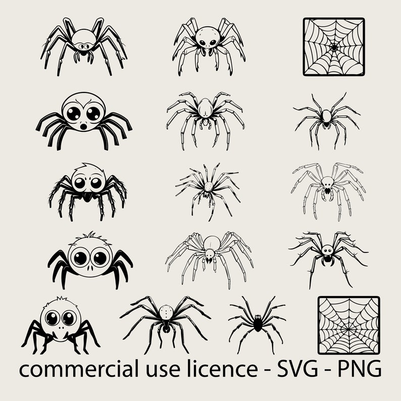 Spider Svg Bundle Cute Spider Web Svg Cobweb Svg Halloween - Etsy