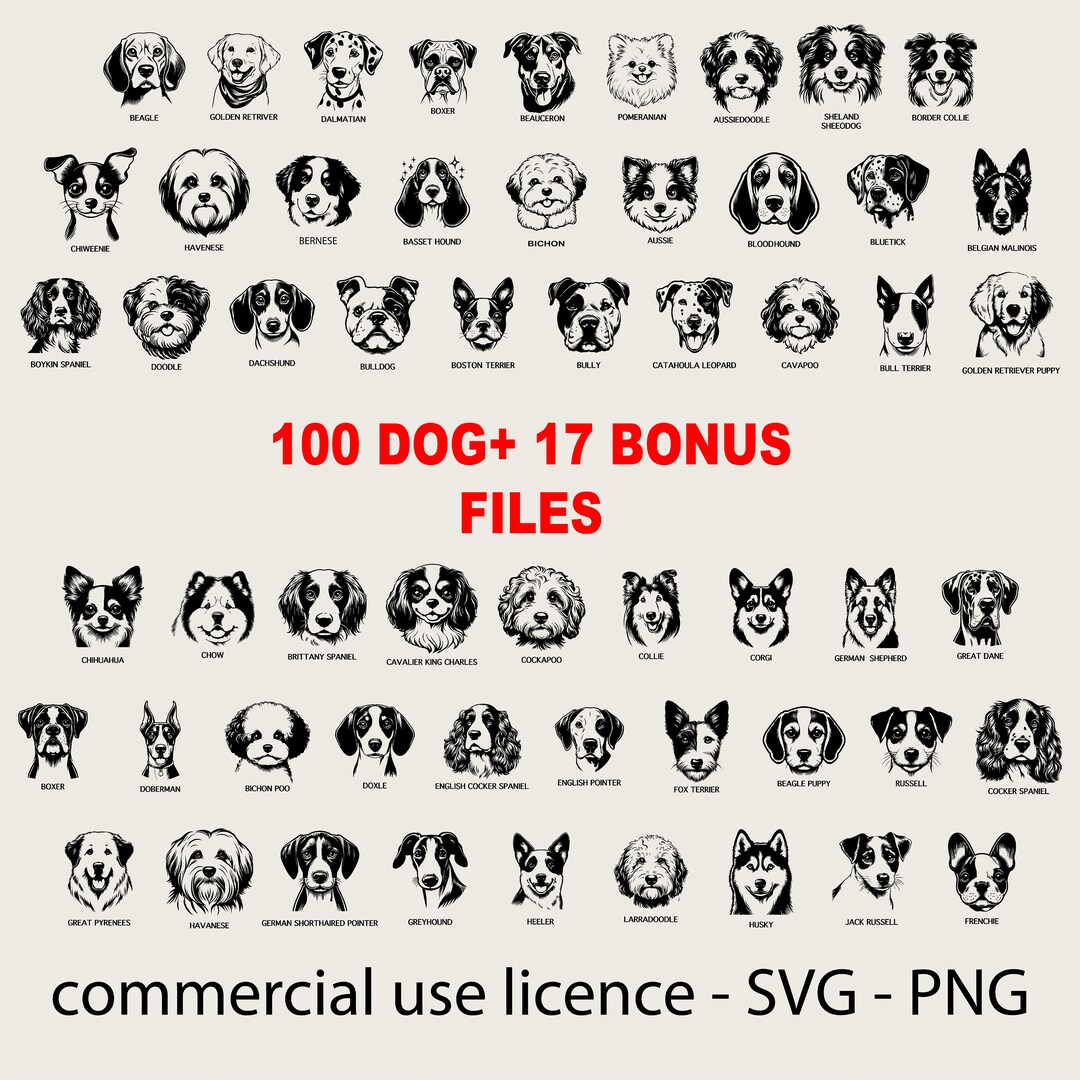 Huge 100 Dog Svg Bundle, Dog Mom Svg Bundle, Dog Dad Png, Dog Paw Svg ...