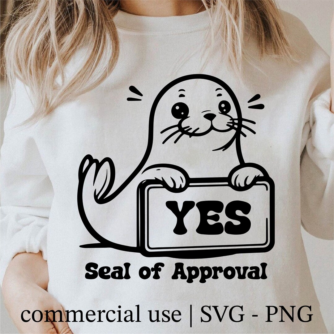 Funny Seal Svg, Funny Sea Animal Svg, Seal of Approval Png, Marine ...